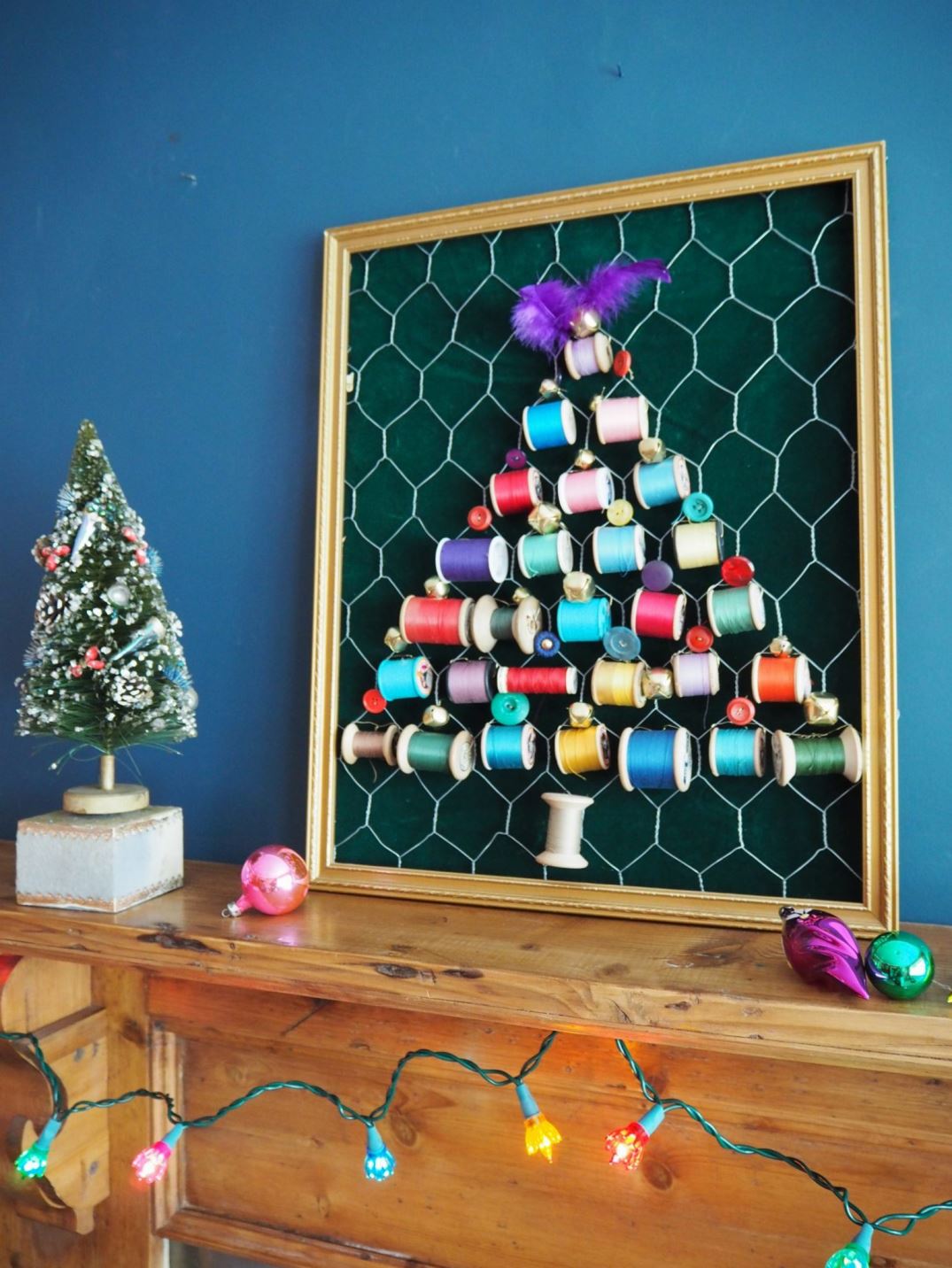 How to make an upcycled cotton reel Christmas tree